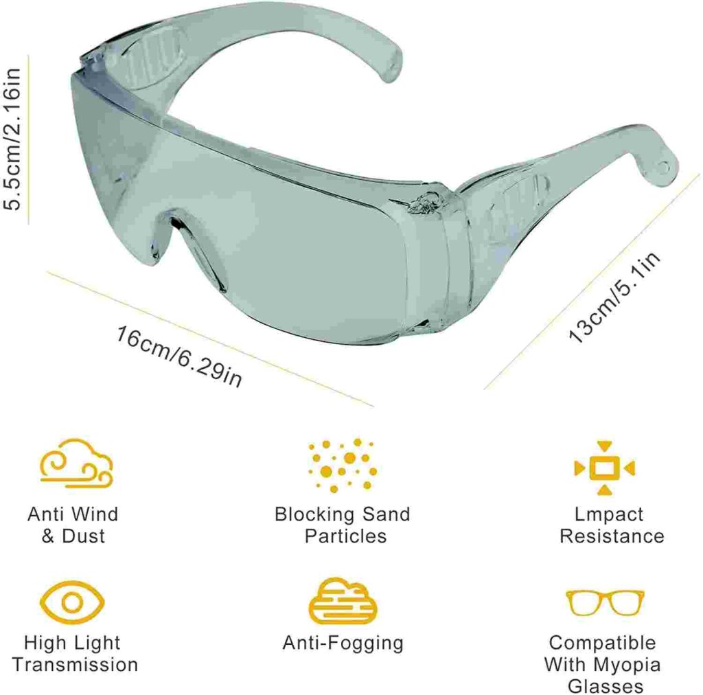 Safety Glasses, 5-Pack Anti-Fog Protective Glasses, Safety Goggles Over ...